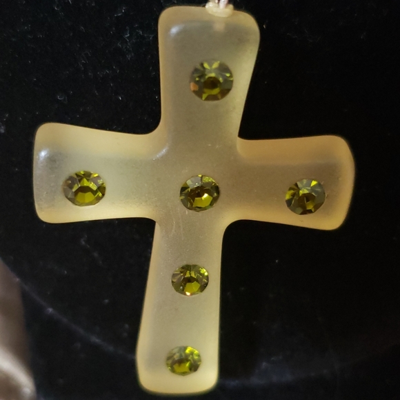 Tarina Tarantino | Jewelry | Tarina Tarantino Green Cross Necklace ...